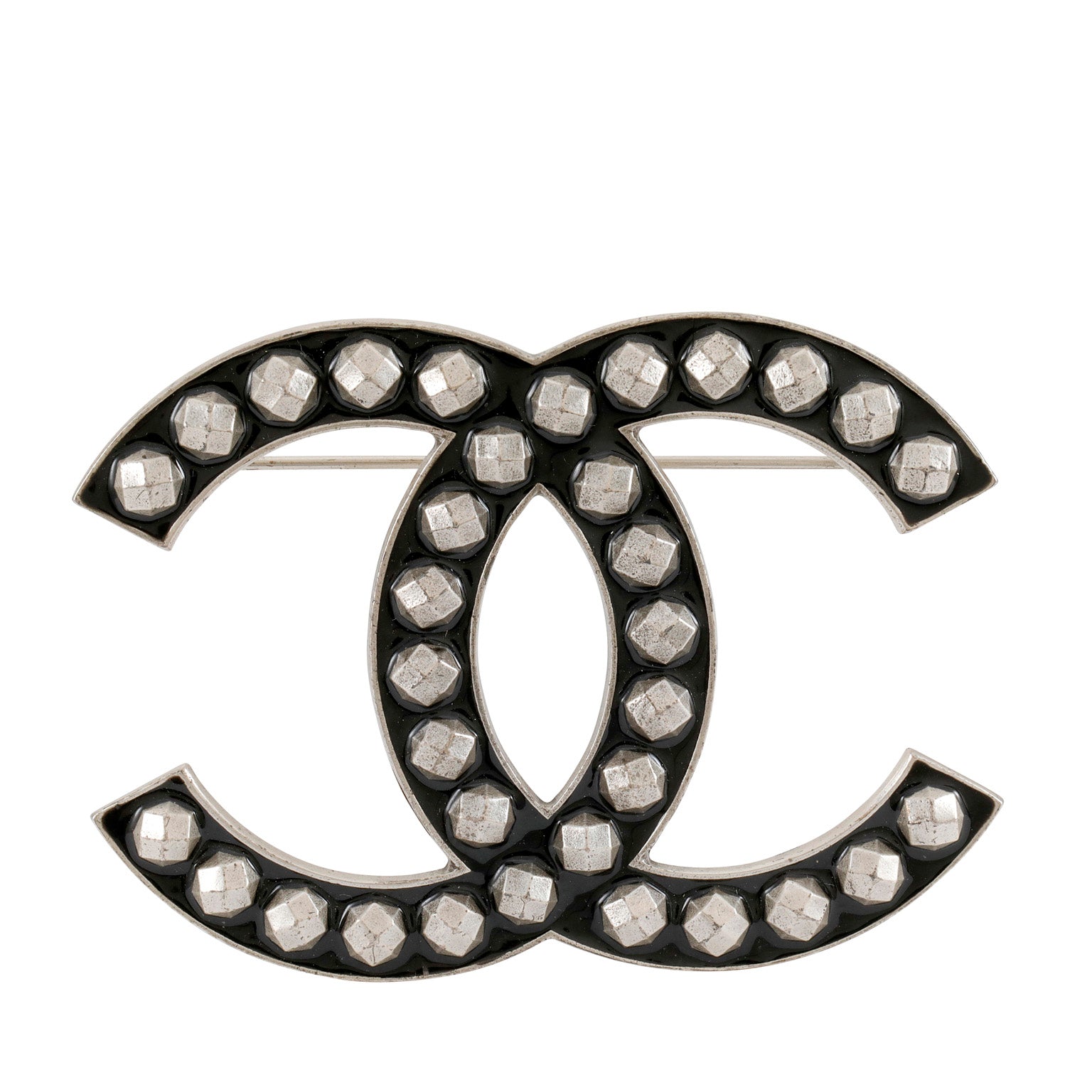 Chanel Black Studded CC Pin 2010 – Only Authentics