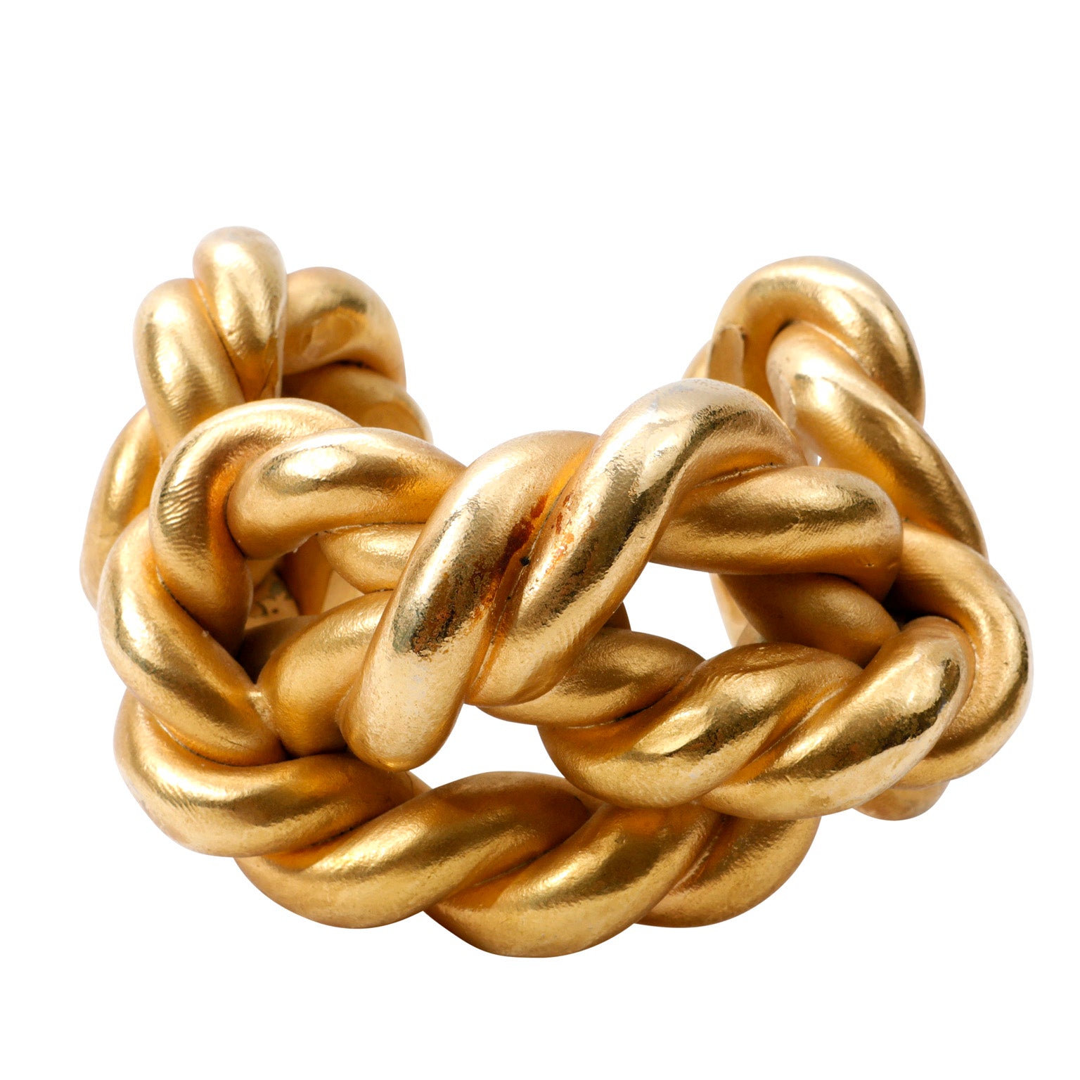 Chanel Vintage Large Gold Rope Knot Cuff – Only Authentics