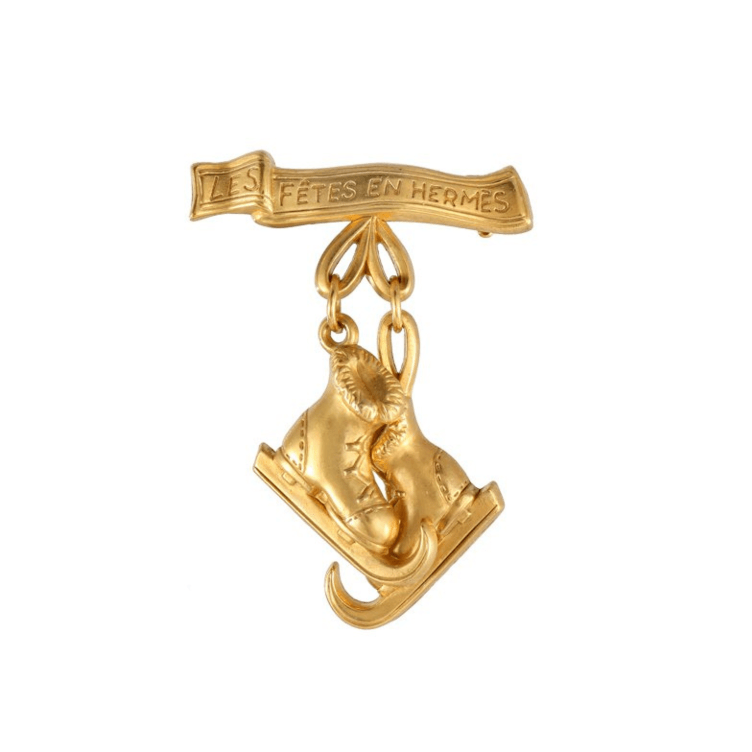Hermès Golden Ice Skates Pin – Only Authentics